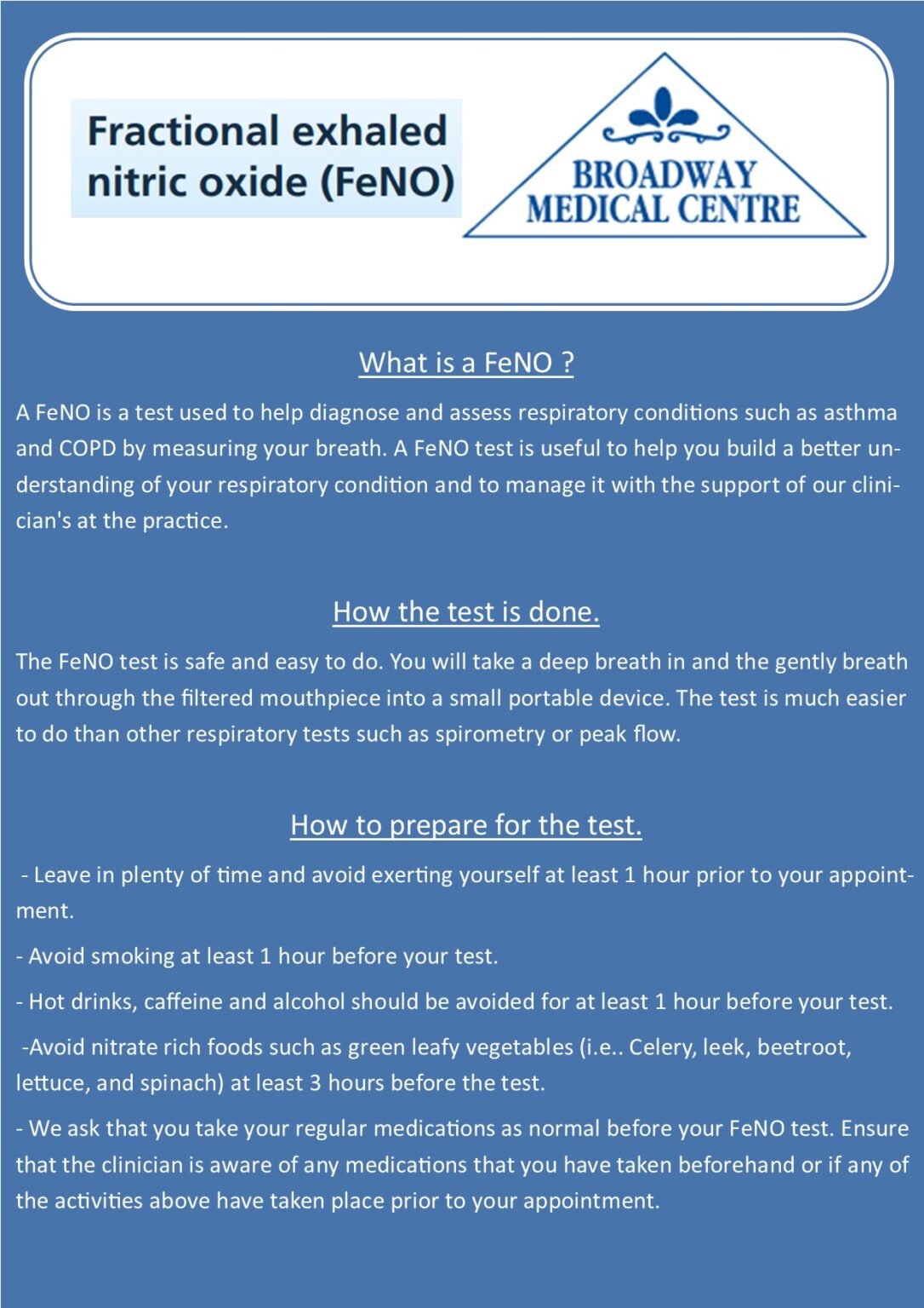 FeNO Testing – Broadway Medical Centre